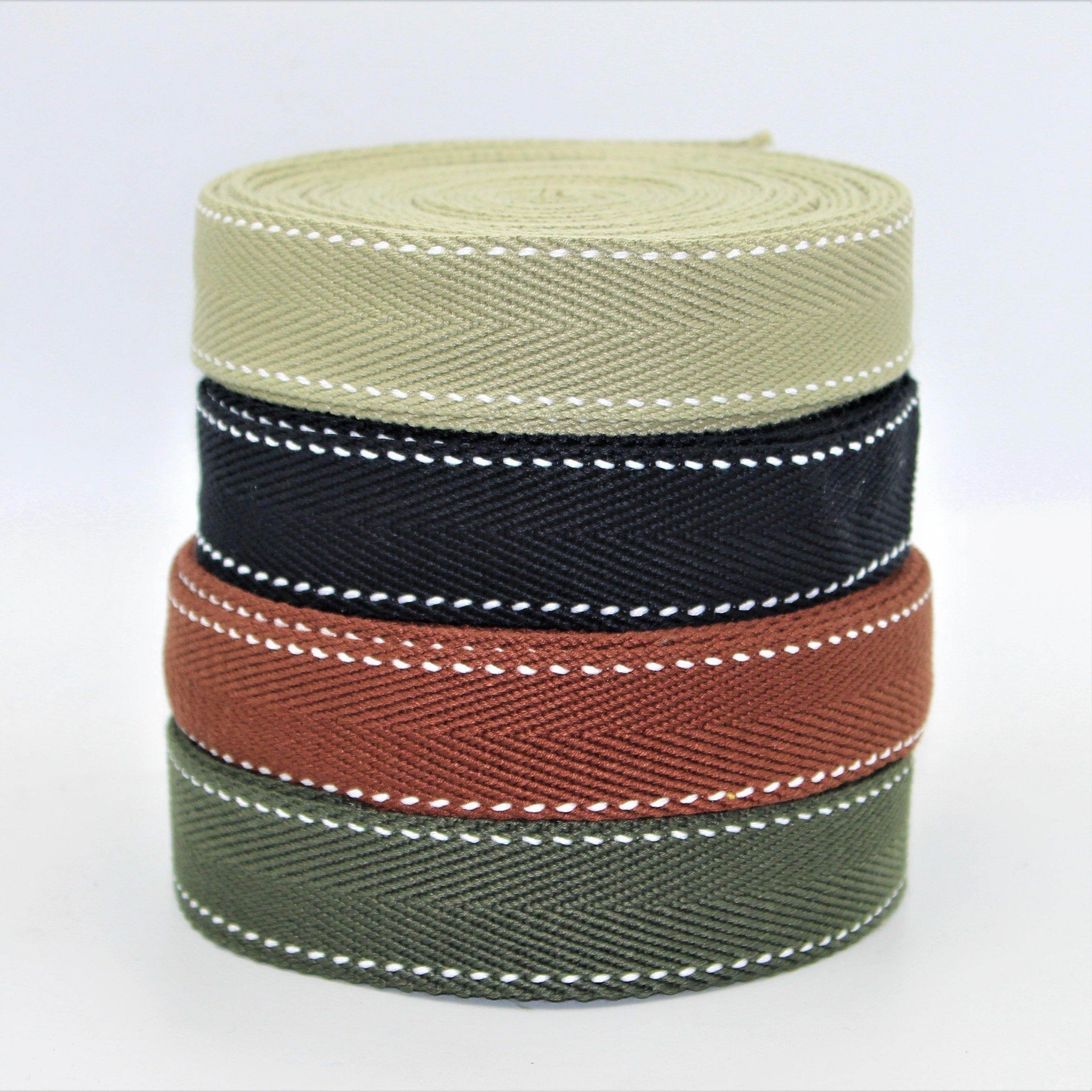 5 Meters 30mm Saddle Stitch Webbing #RUB1967 bananebelt webbingcotton ...